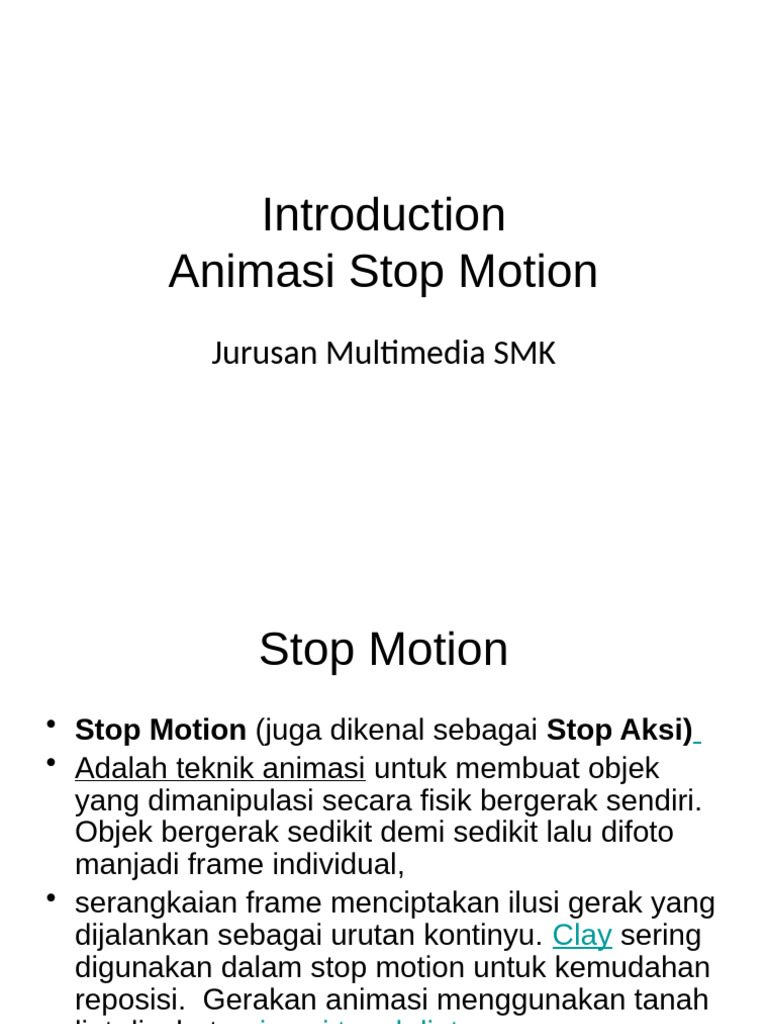 Jenis animasi stop motion | PDF