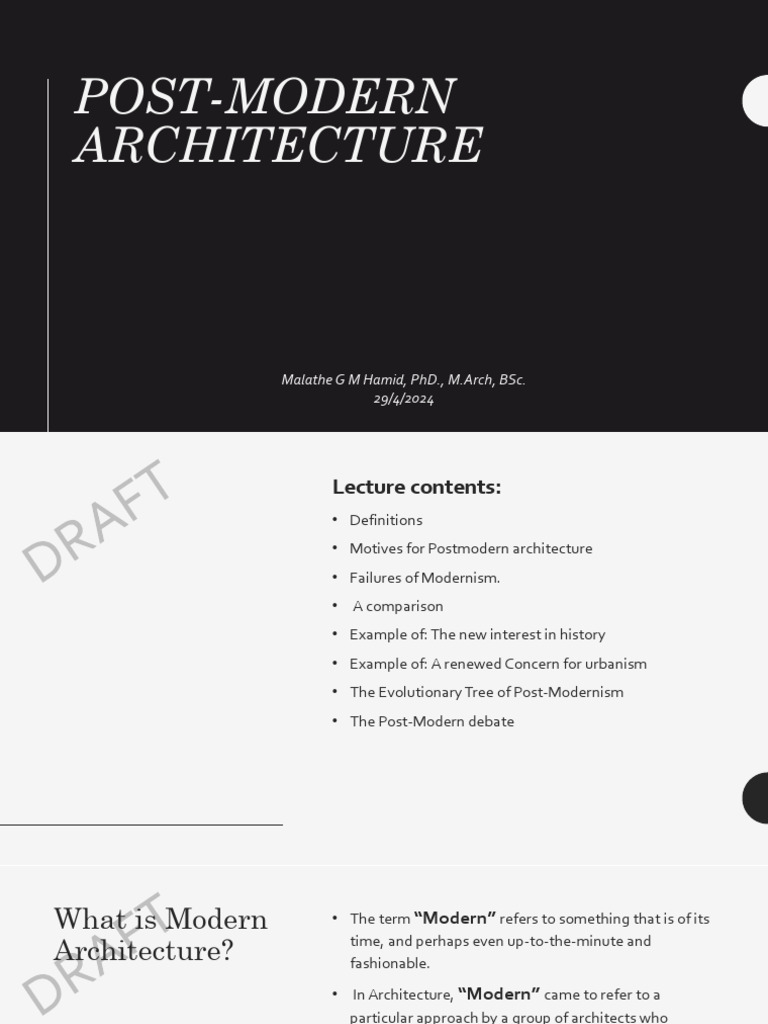 Postmodern Architecture: A Critical Overview | PDF | Modernism ...