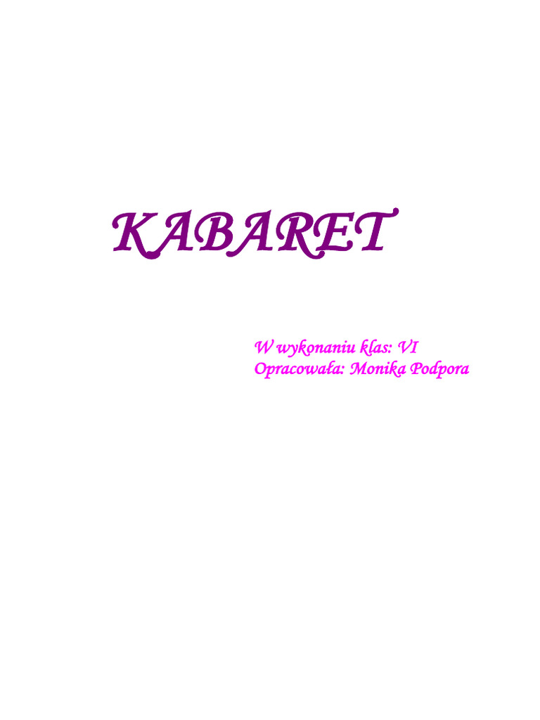 KABARETY | PDF