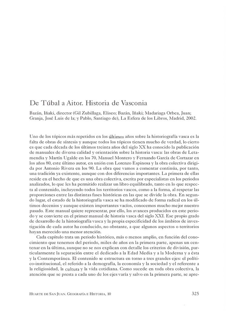 HSJ Geografía 10 - de Túbal A Aitor | PDF
