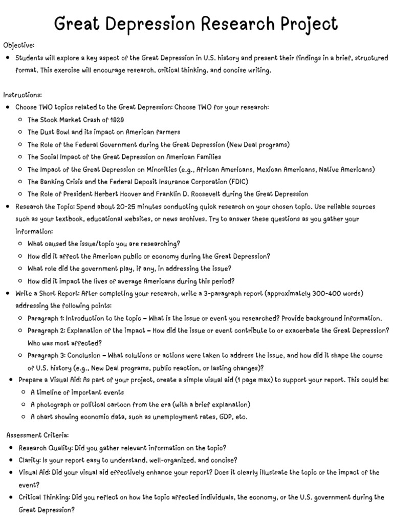 Great Depression Research Project | PDF | Harlem Renaissance | Great ...