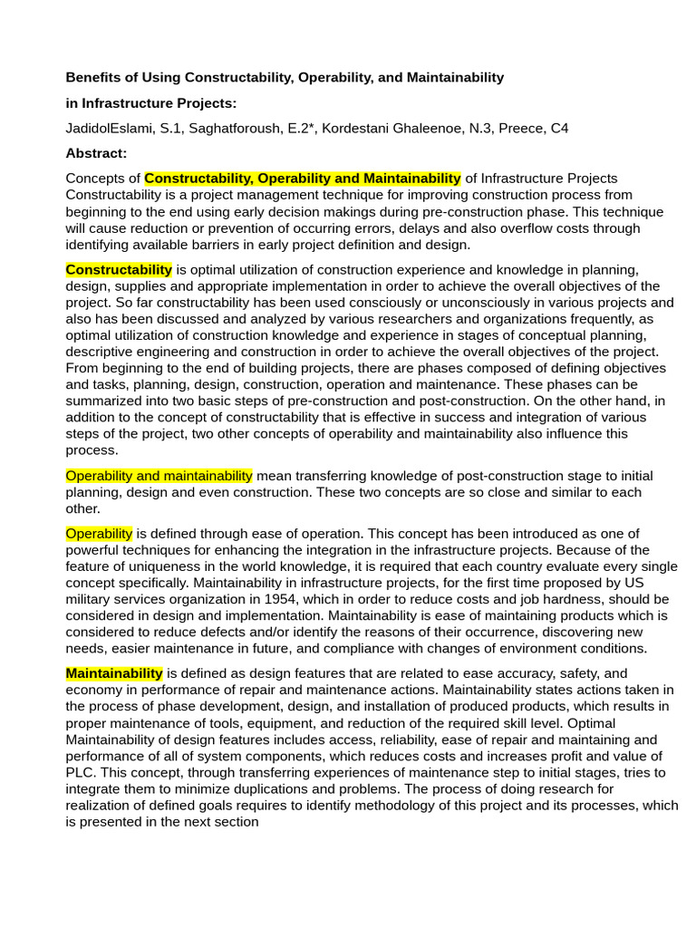 Benefits of Using Constructability Maintainability and Operability | PDF