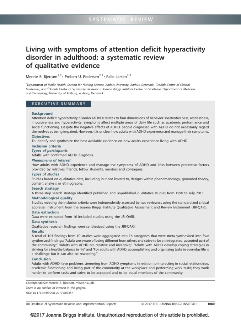 Living With Symptoms of Attention Defici-1 | PDF | Attention Deficit Hyperactivity Disorder ...