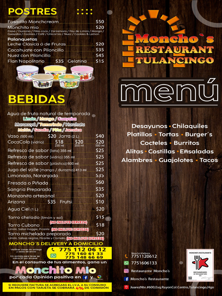 Menu Monchos Restuarante HD | PDF