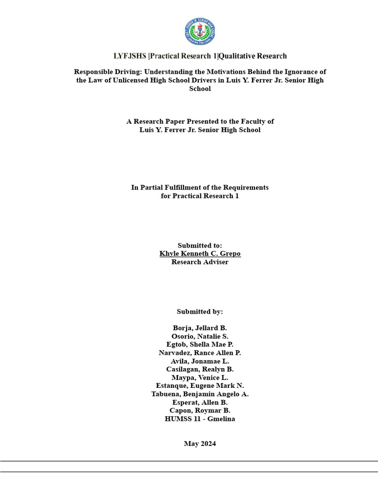 Unlicensed Student Drivers: Risks & Insights | PDF | Traffic Collision ...