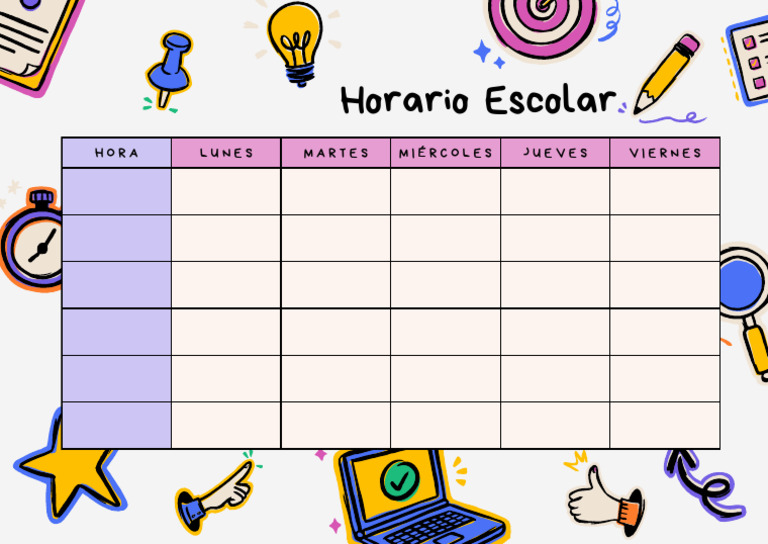 Horario Escolar 1 | PDF