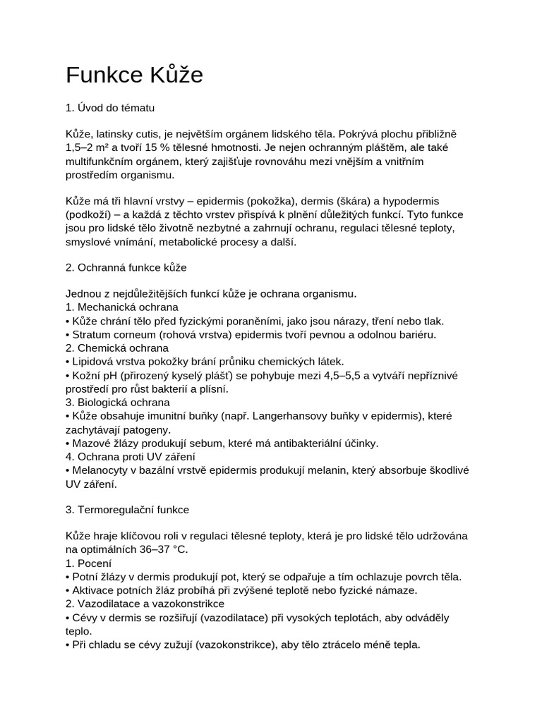 Funkce Kůže | PDF