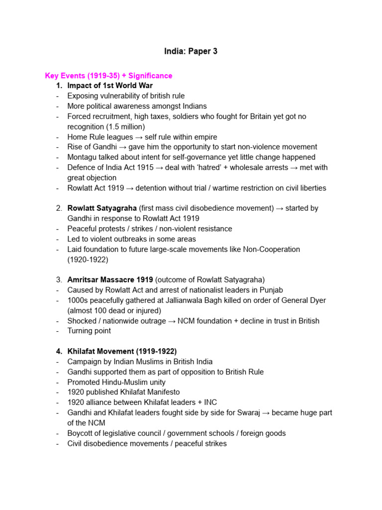 Key Events in India's Freedom Struggle | PDF | British Raj | Mahatma Gandhi