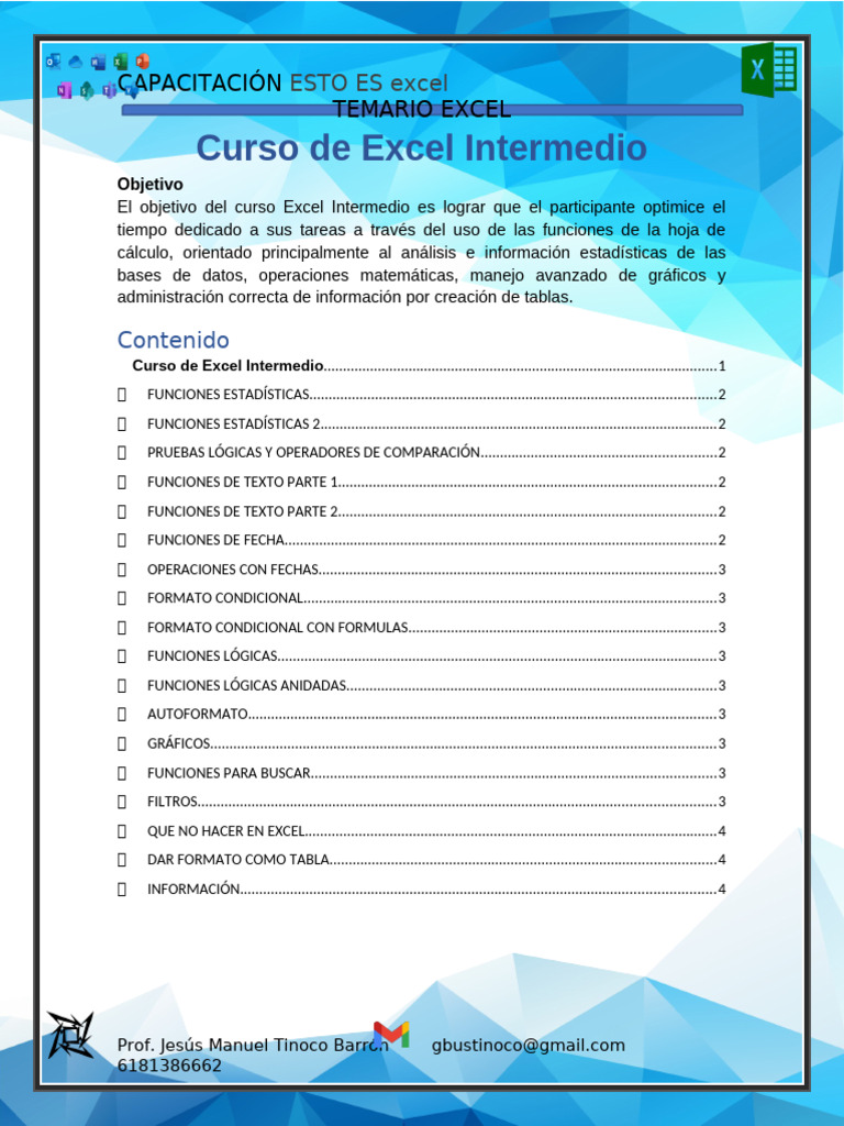 2 Excel Intermedio | PDF | Microsoft Excel | Bases de datos