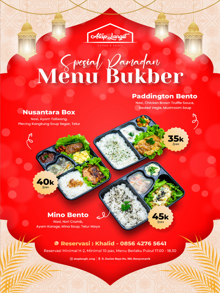 Menu Bukber & Buffet Atap Langit | PDF
