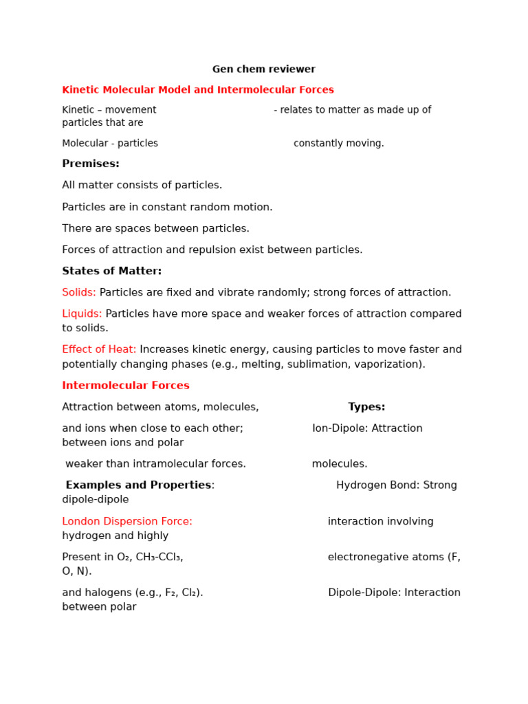 Gen_chem_reviewer | PDF | Solvation | Intermolecular Force