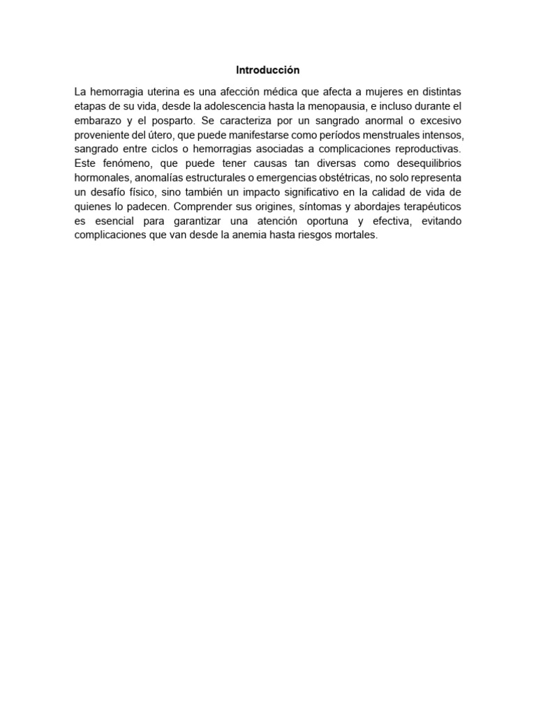 Hemorragia Uterina: Causas y Tratamientos | PDF | Menstruación | El ...