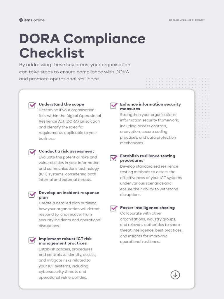 DORA Checklist | PDF | Computer Security | Security