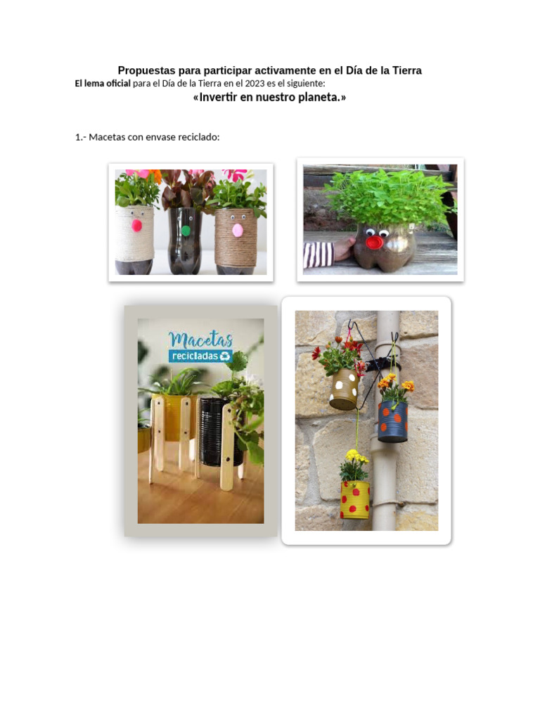 Actividades Día de La Tierra | PDF