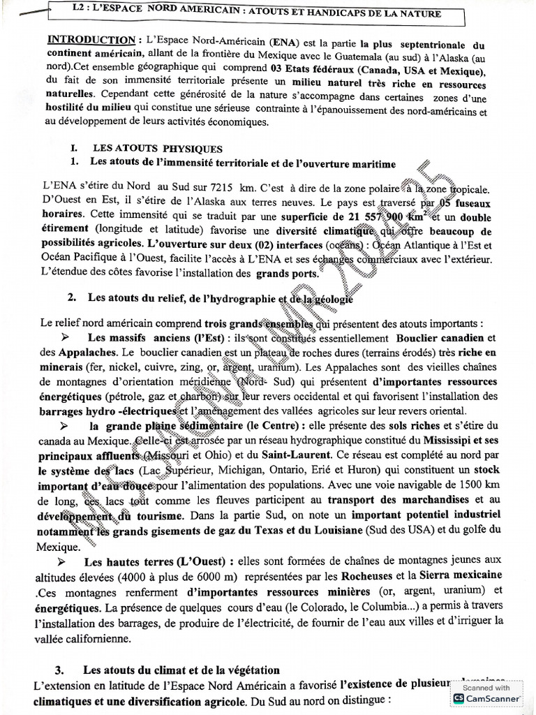 Espace Nord Americain | PDF