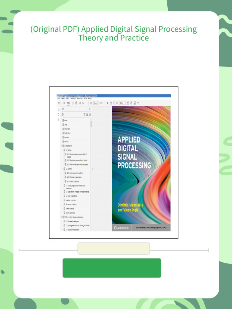 (Original PDF) Applied Digital Signal Processing Theory and Practice ...