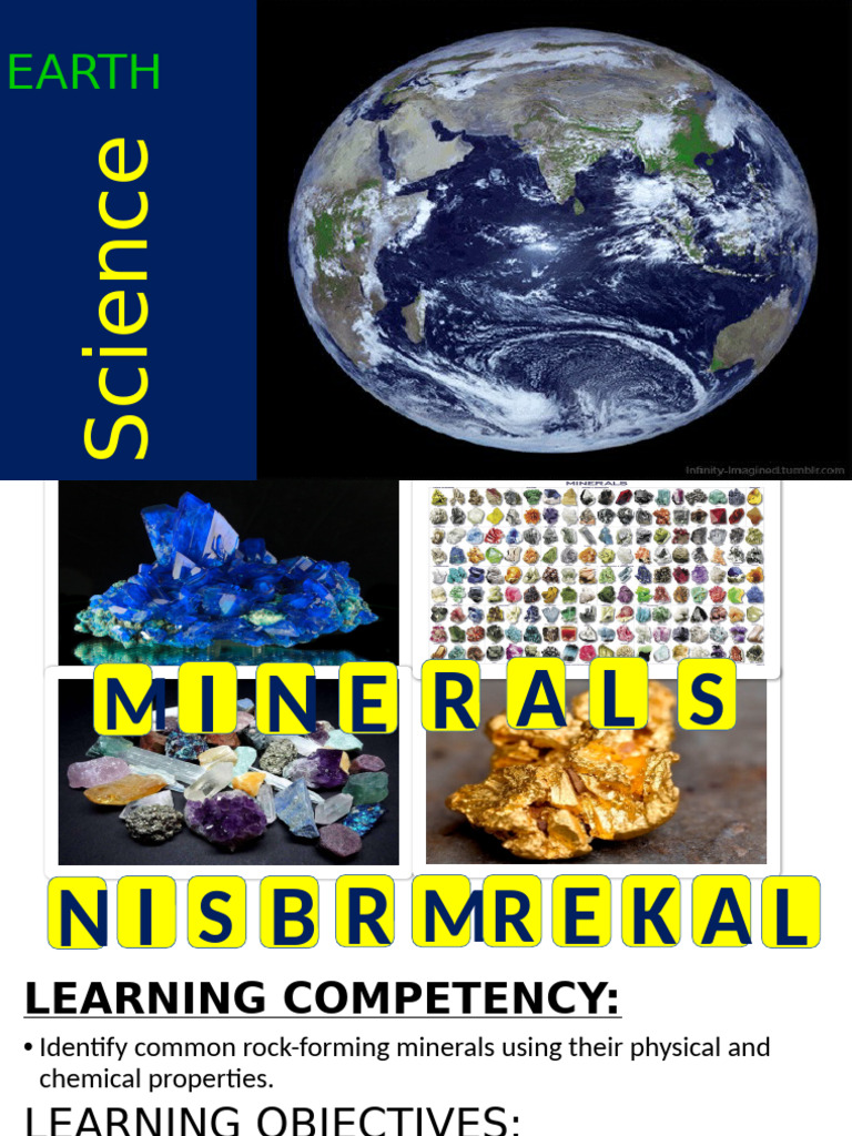 MINERALS AND ROCKS - With Quiz | PDF | Minerals | Chemical Substances