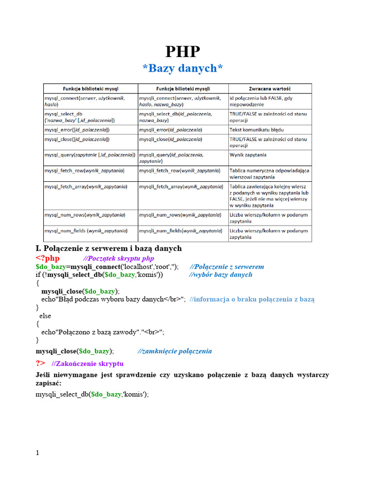 Podstawy PHP Na Egzamin | PDF
