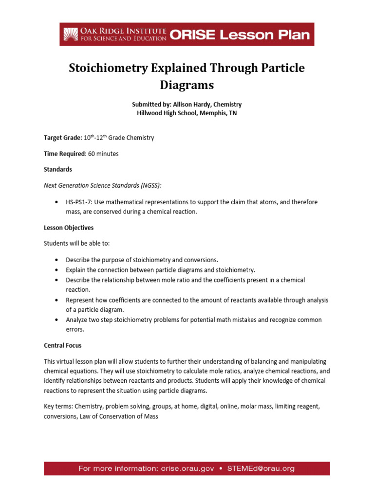 stoichiometry-explaned-through-particle-diagrams-lesson | PDF ...