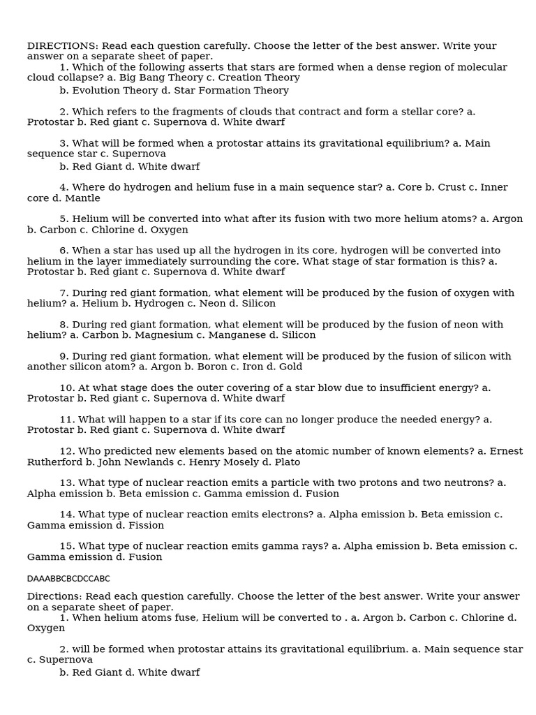 Physical Science Reviewer for Team Quiz | PDF | Chemical Polarity | Stars