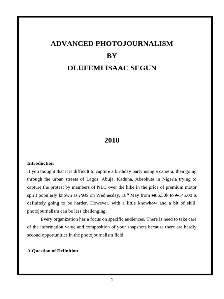 Mastering Advanced Photojournalism Techniques | PDF | Camera | Exposure ...