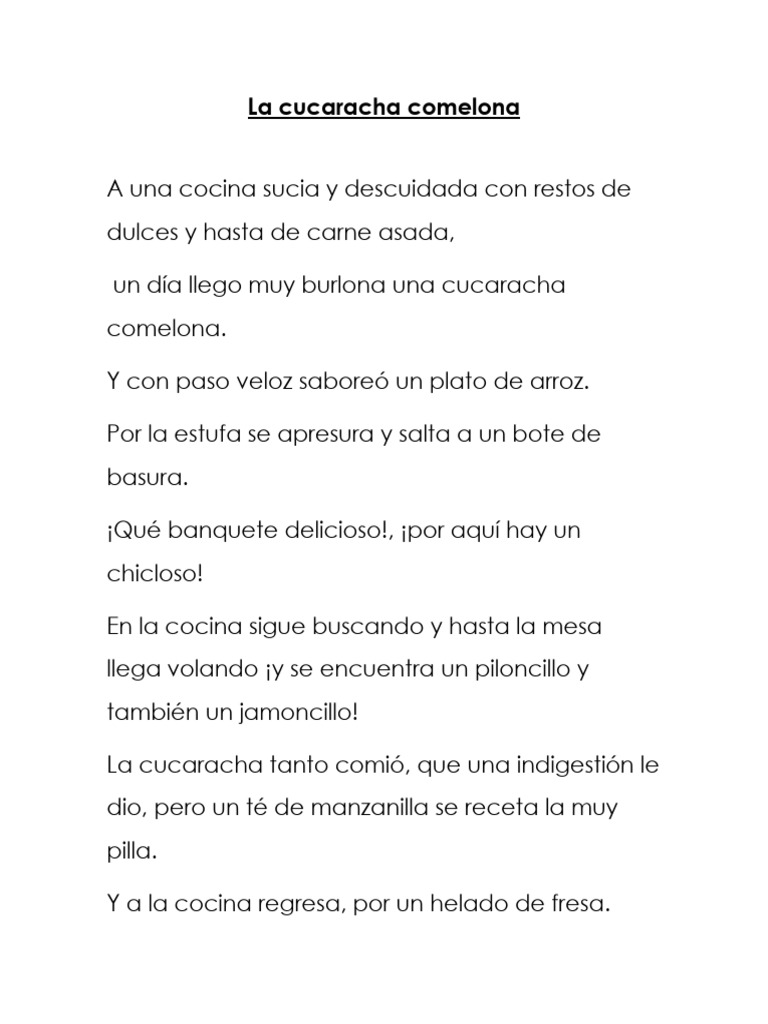 La Cucaracha Comelona | PDF