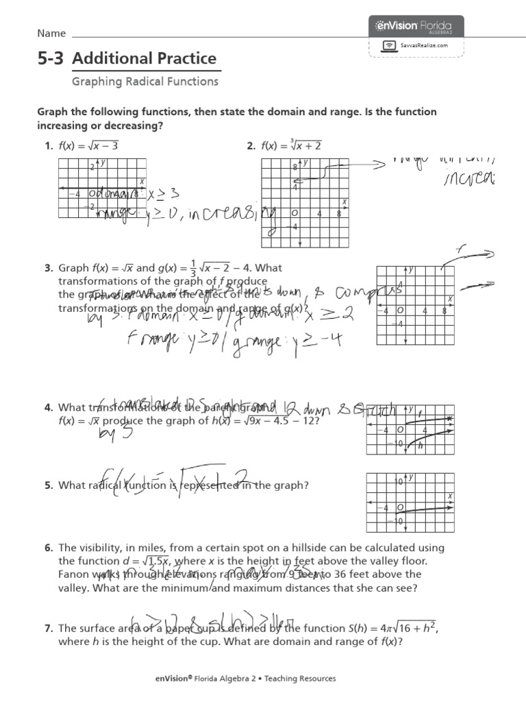 5-3 Additional Practice PDF | PDF | Function (Mathematics) | Mathematical Objects