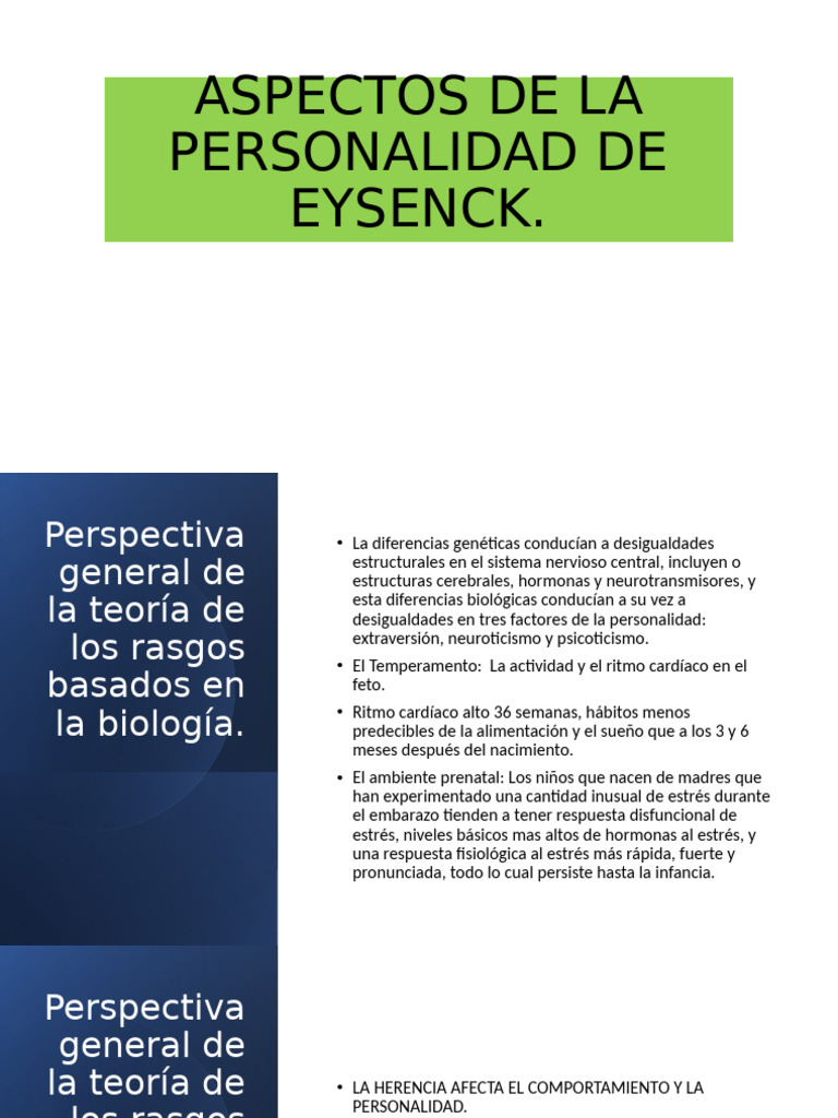 Teoria de La Personalidad de Eysenck | PDF | Sicología | Ciencias del comportamiento