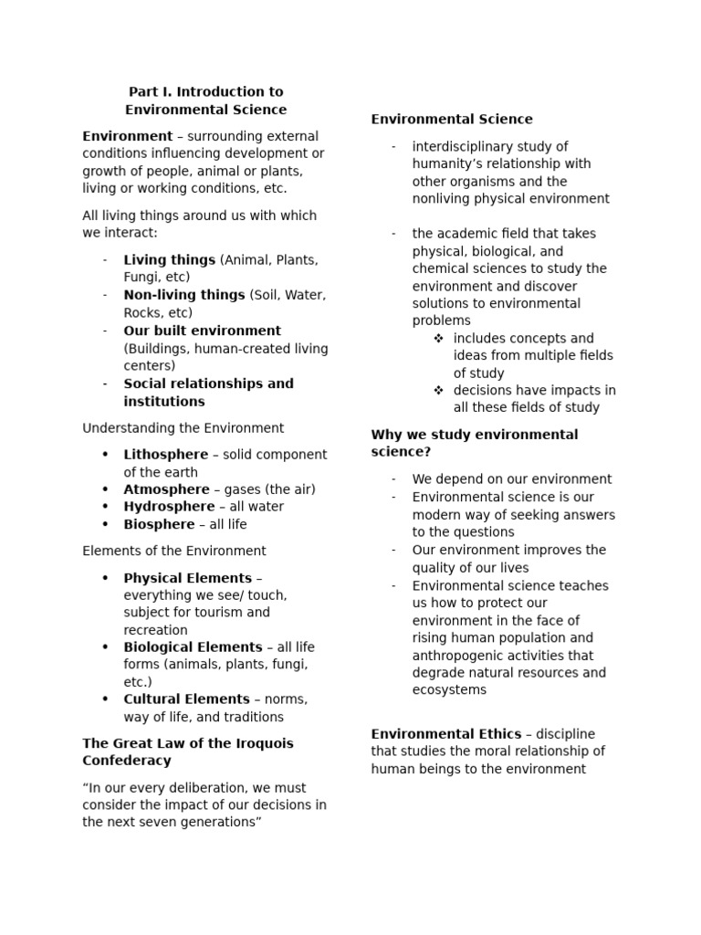 Introduction To Environmental Science | PDF | Natural Environment ...