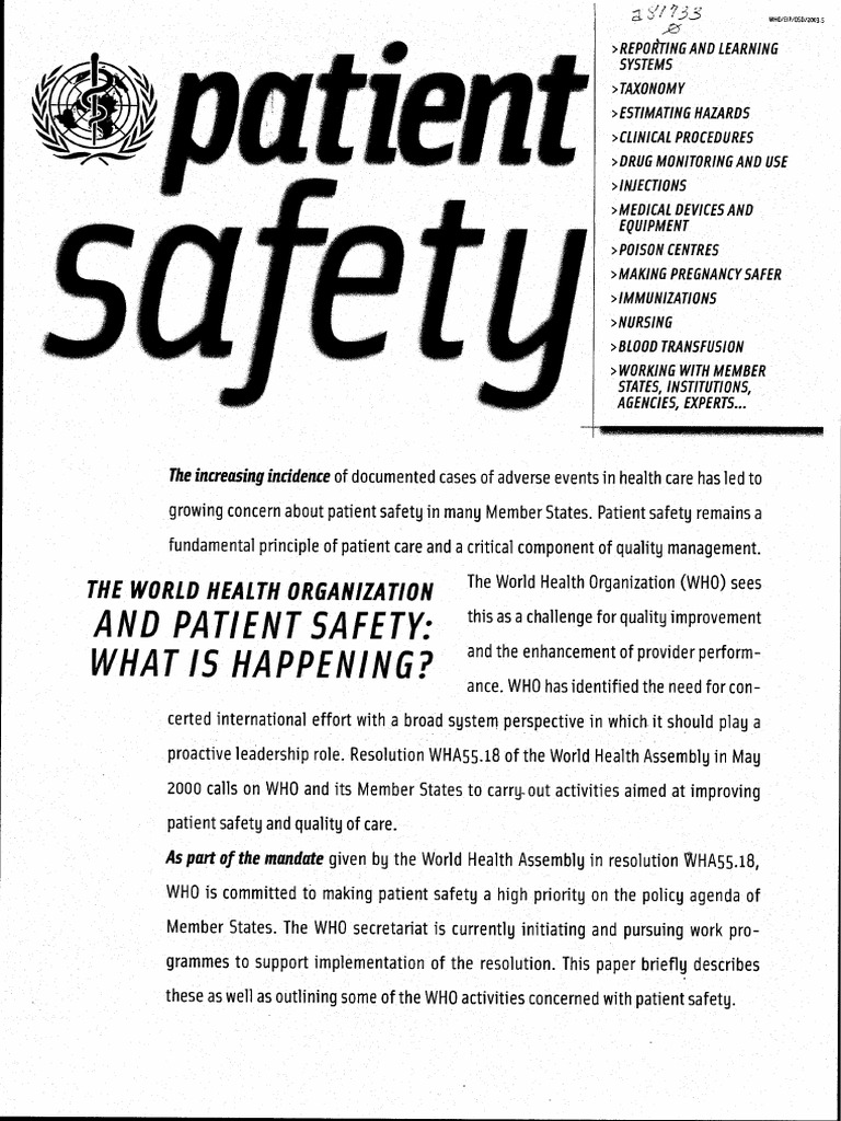 Patient Safety Documents | PDF