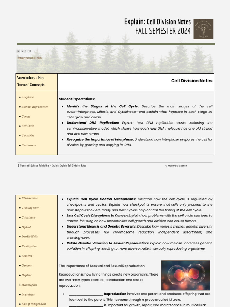 Explain - Cell Division Notes .PDF - Kami | PDF | Meiosis | Sexual ...