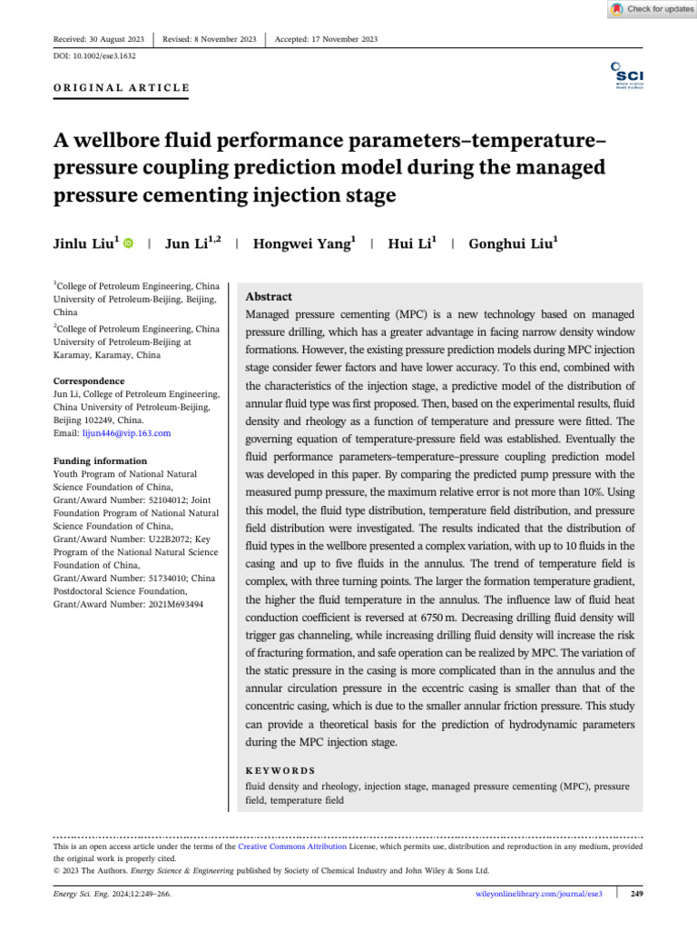 Fluid Performance Model for MPC Cementing | PDF | Pressure | Casing ...