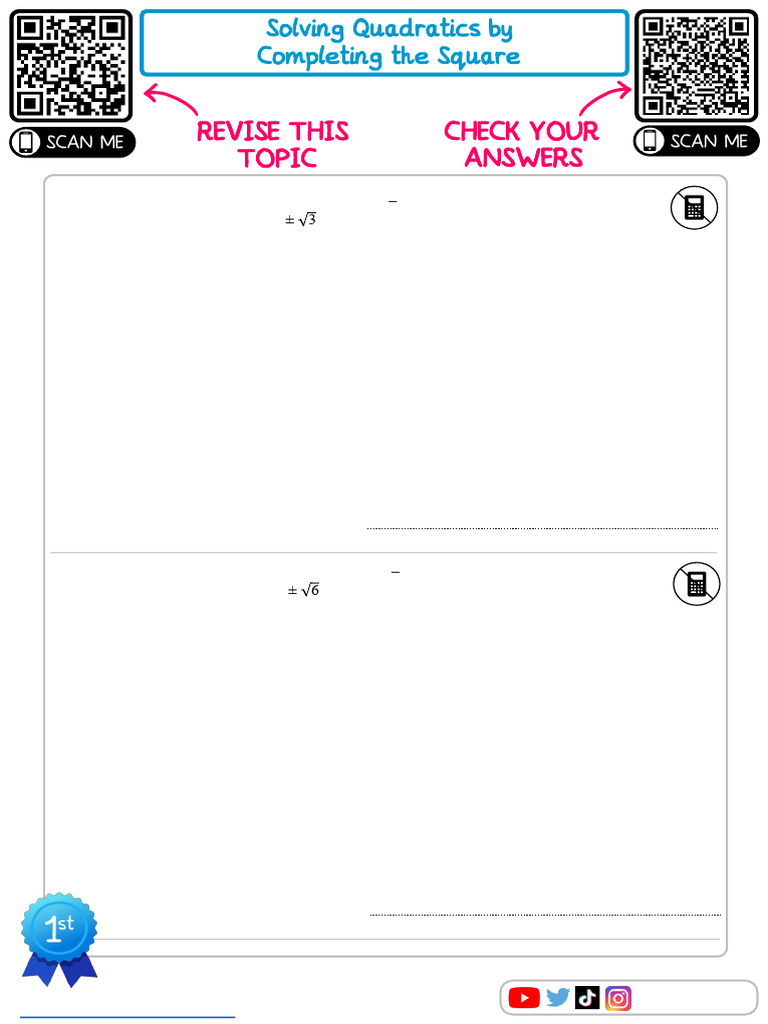 Solving Quadratic by Completing the Square | PDF | Mathematics | Algebra