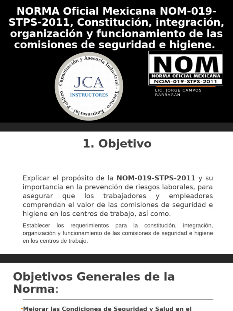NORMA Oficial Mexicana NOM-019-STPS-2011, Constitución, integración ...