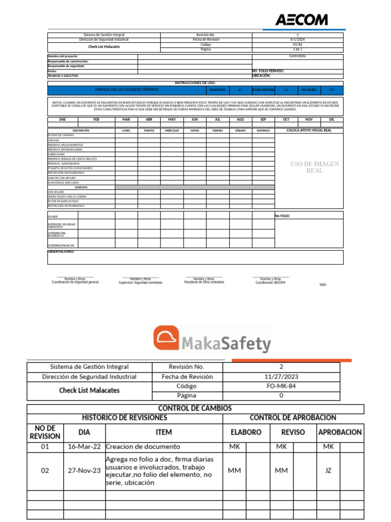 Check List de Malacates para Seguridad | PDF