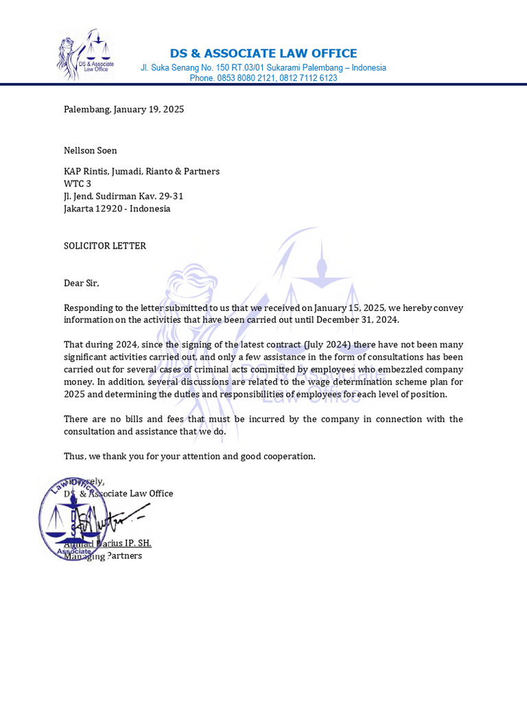 Solicitor Letter To JNT 2025 E | PDF