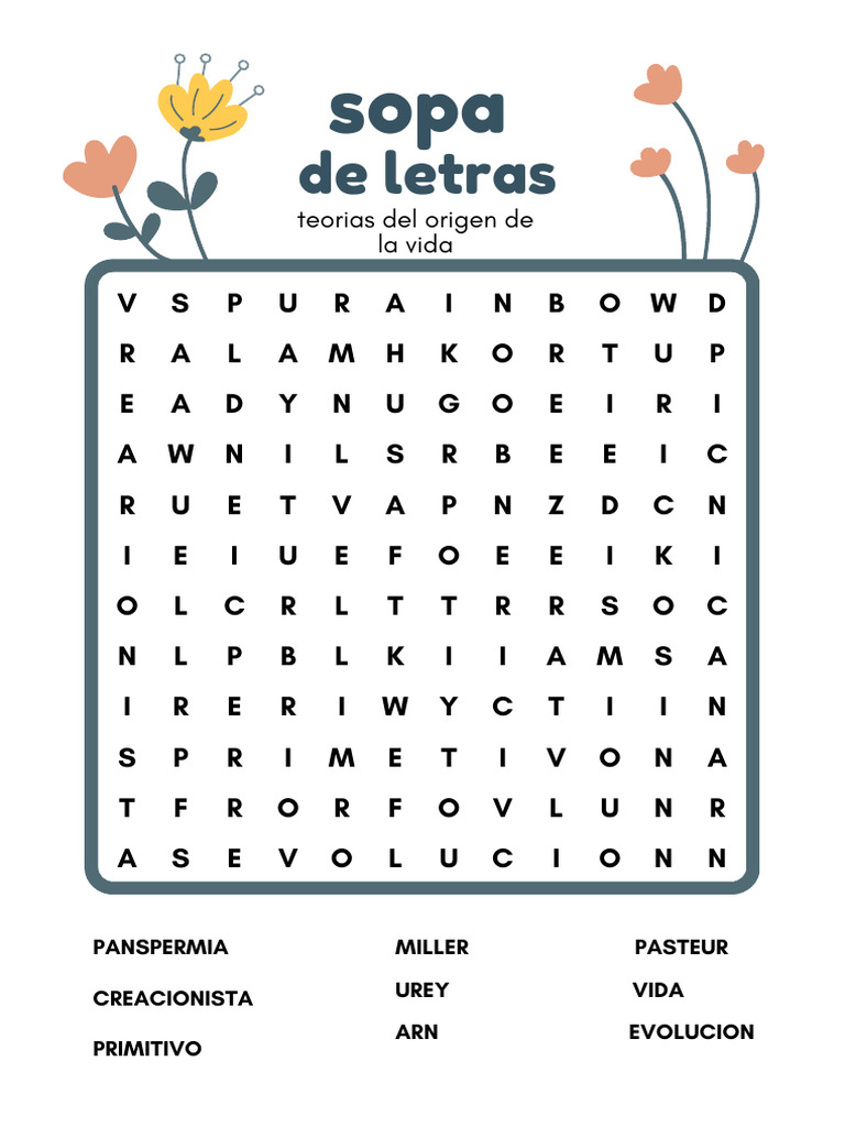 White Colorful Spring Word Search Worksheet | PDF