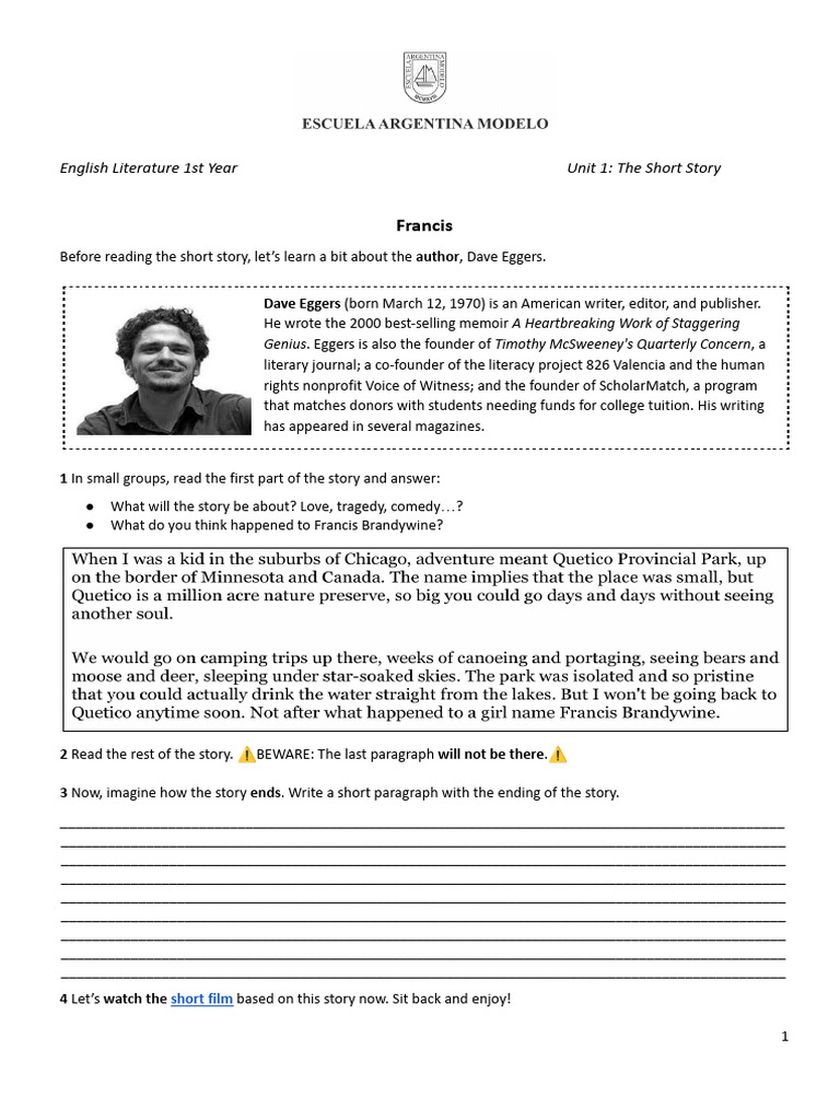 The Short Story - Unit 1 A FRANCIS | PDF | Short Stories