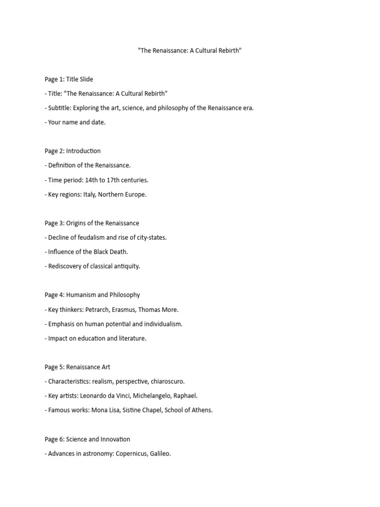 The Renaissance: A Cultural Rebirth | PDF