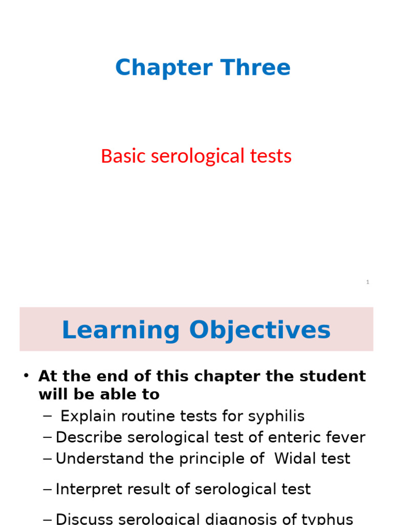 Chapter 3- serological tests | PDF | Serology | Infection