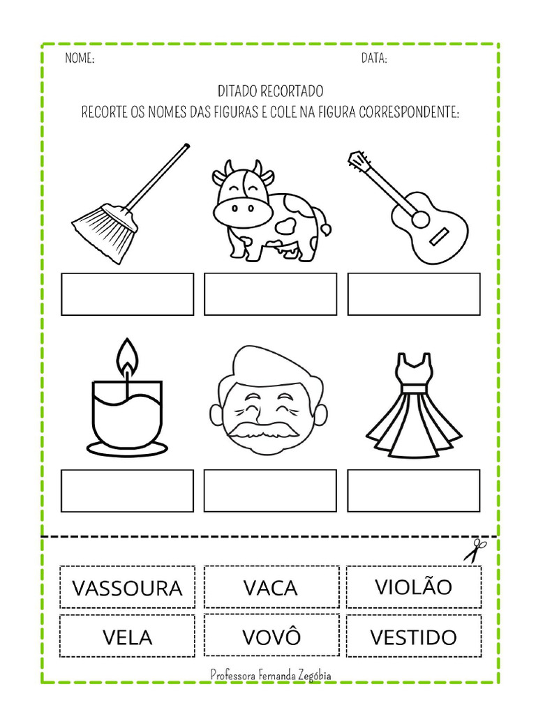 Ditado recortado letra v | PDF