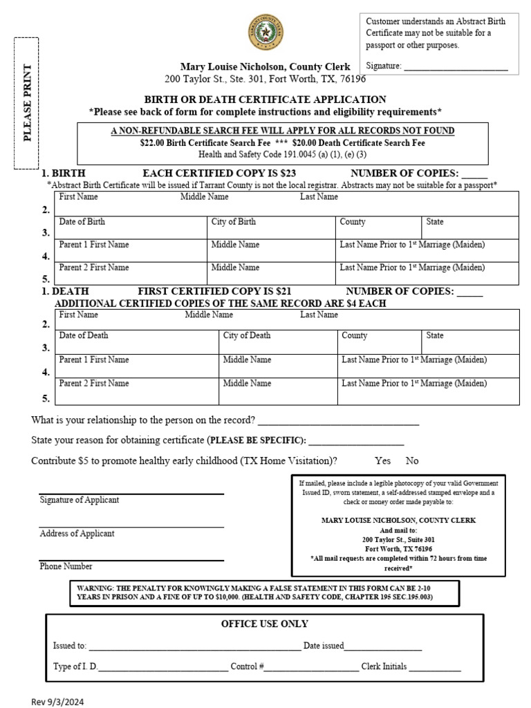 Revised Birth Death Applicationwith Sworn Statement | PDF | Birth ...