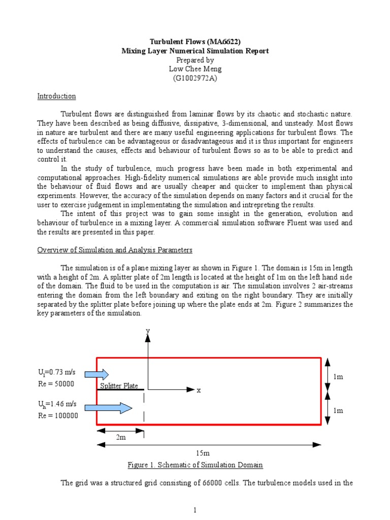 Mixing Layer Report | PDF | Turbulence | Fluid Dynamics