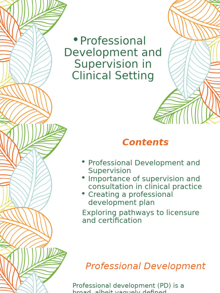 Lecture 09 Professional Development and Supervision | PDF ...