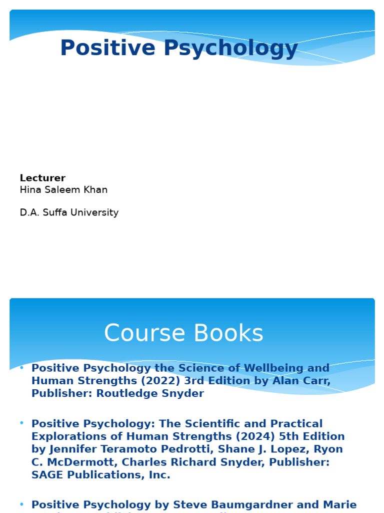 Chp 1 Introduction to Positive Psychology | PDF | Happiness | Positive ...