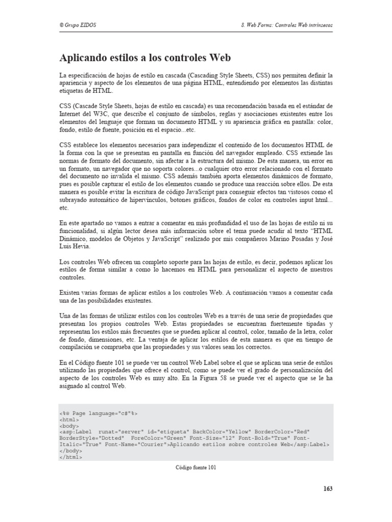 Unidad 2. Recurso 2. Aplicando CSS-Controles Web Ricos y de Validacion | PDF | HTML | Informática