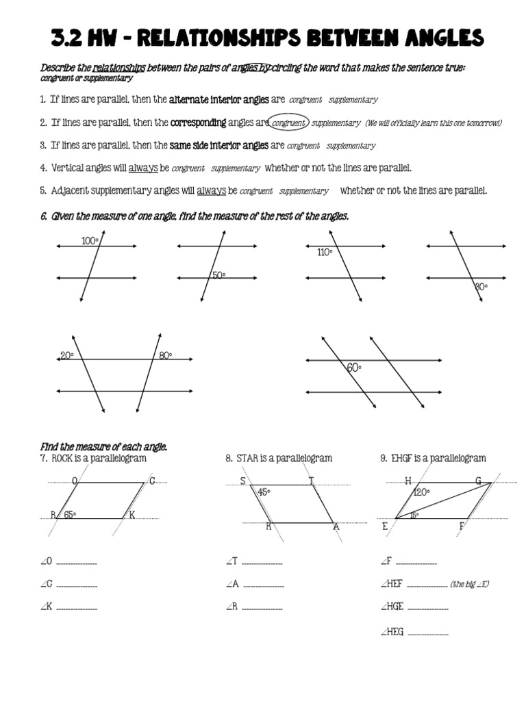 3.2 Worksheet - Geo - Blank | PDF | Angle | Elementary Mathematics