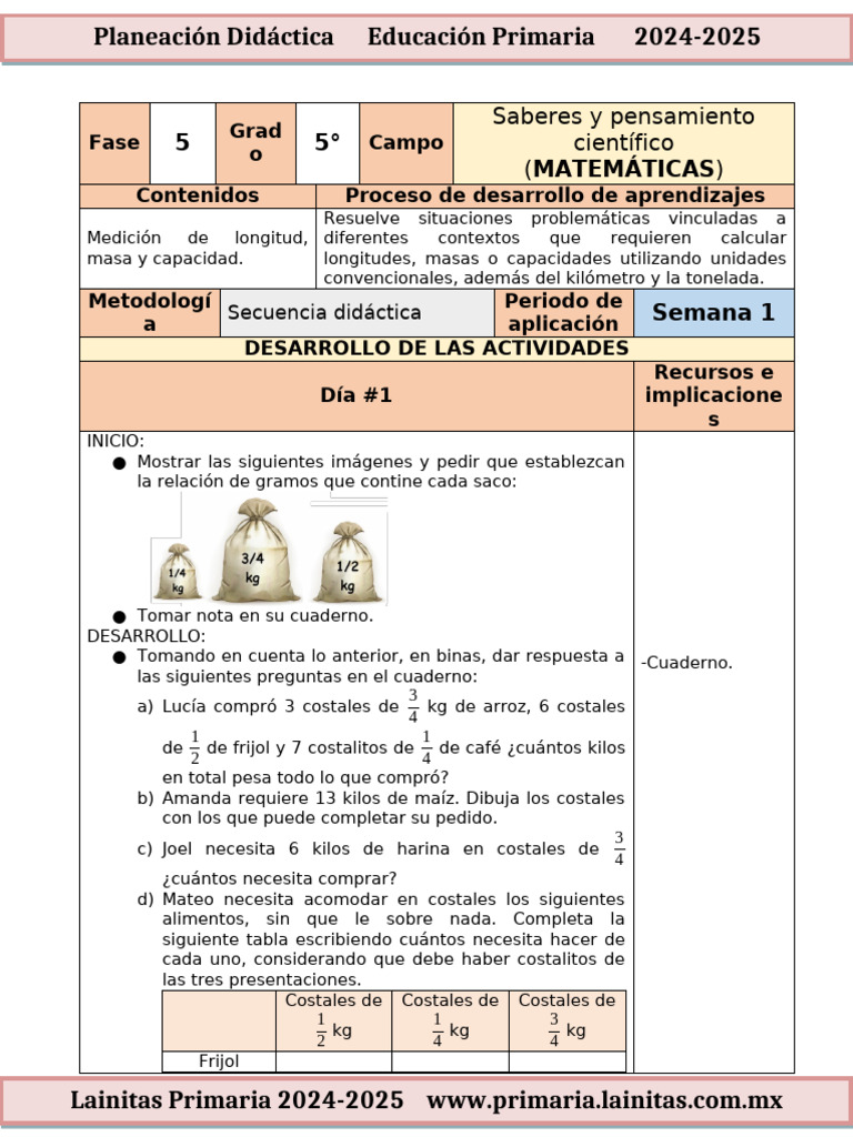 Planeación Didáctica 5° Grado Primaria | PDF