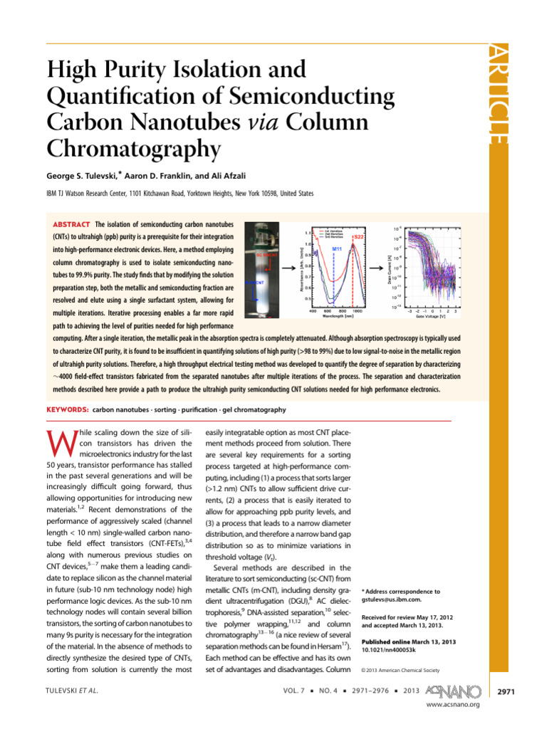 Column chromatography | PDF | Carbon Nanotube | Physical Sciences