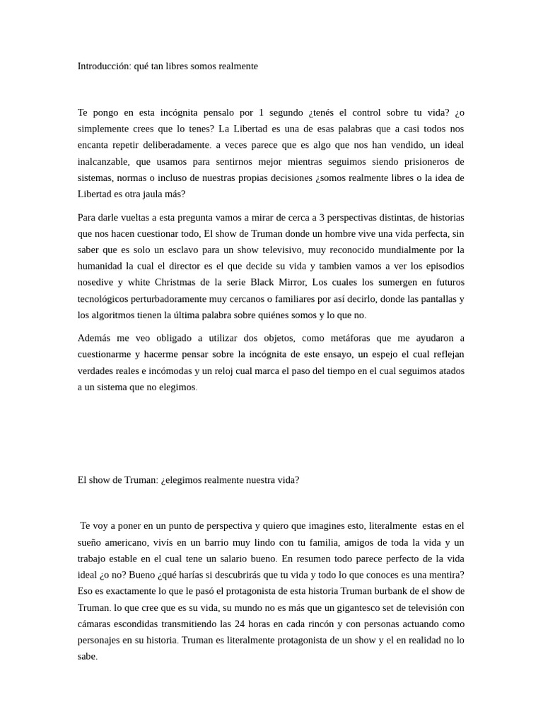 Somos Libres Santiago Claros Filosofia Pre-Entrega DR | PDF | Libertad ...